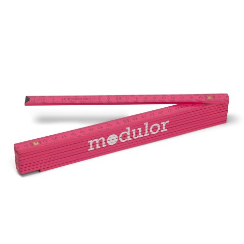 Modulor Zollstock (Meterstab), Holz pink, Buchenholz, mit Modulor Logo ...
