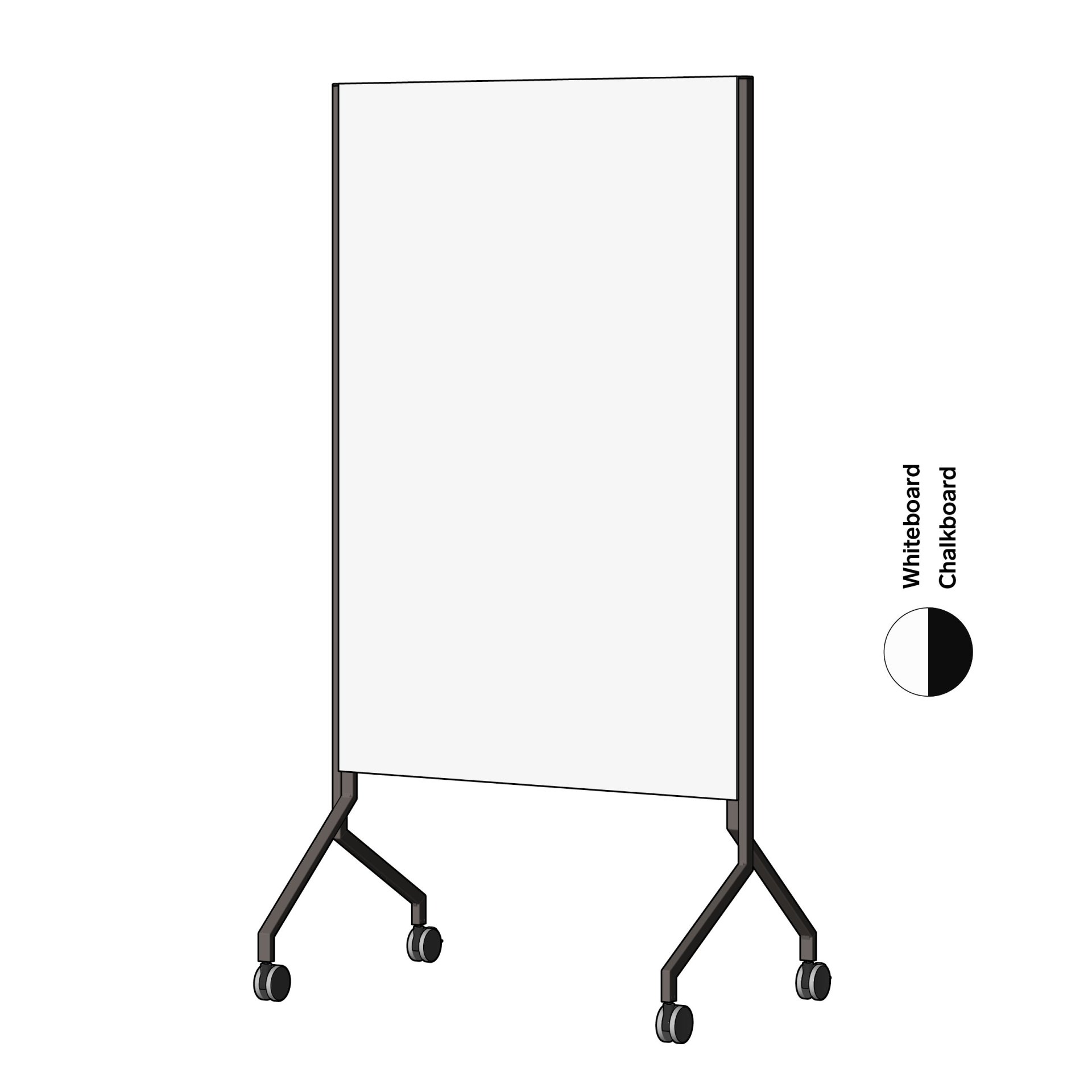 Modulor Whiteboard MOW, vertikal Metallic-grau, FS, 1 x Whiteboard, 1 x ...