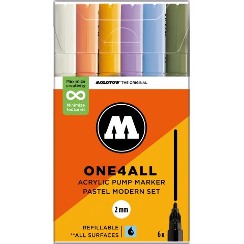 Molotow Lackmarker One4all 127HS, 6er-Set 6 Stifte, Pastel Modern, (820 ...